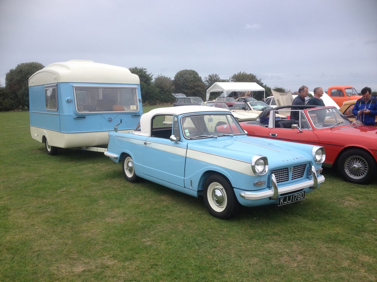 Triumph Herald with Viking Fibreline Caravan – Triumph Herald 2000